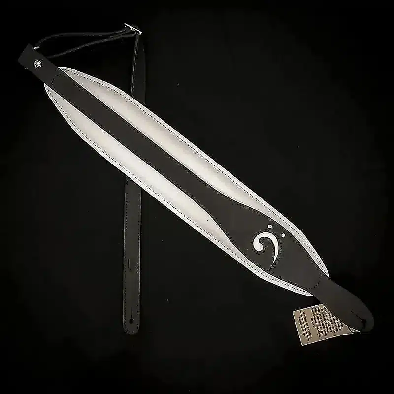 LM Products X-Clef Bass Guitar Strap 3 1/2" wide - Inlayed Bass Clef ...